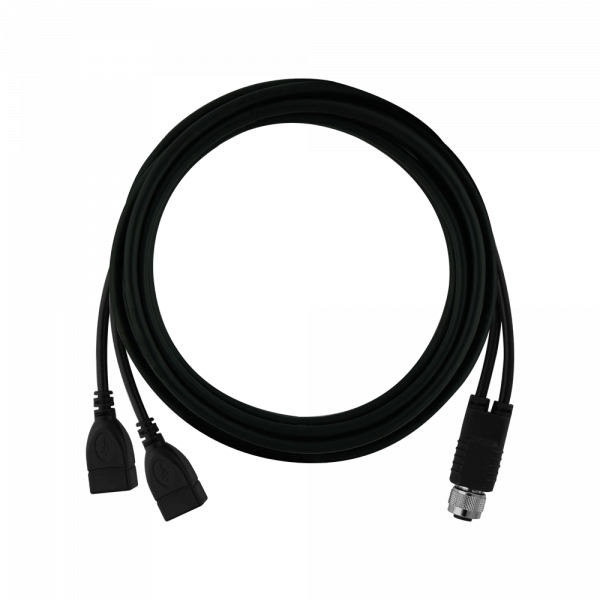 M12 A-code 8Pin Female to 2x USB2.0 Type-A Cable Female, Cable length ...